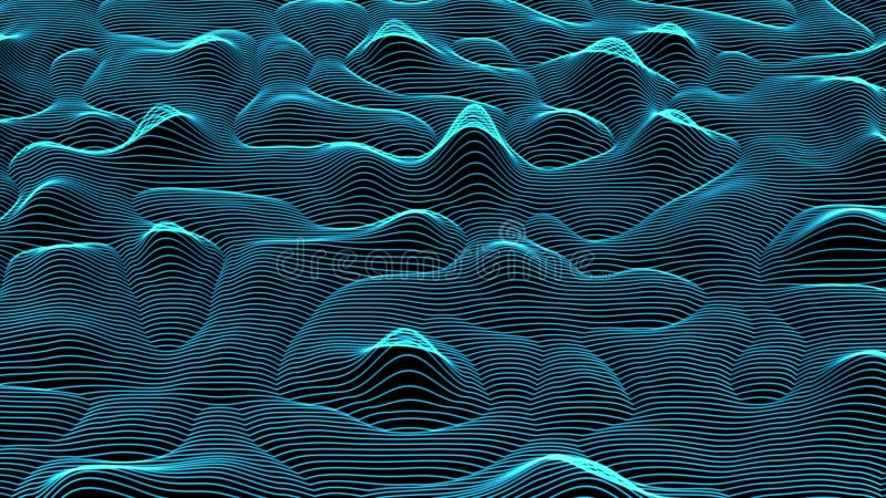 3d Looped Data Flow Concept, Sci-fi Topographic Pattern Background ...