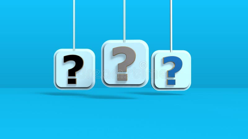 Animated 3D Mark Question Icon on Blue Background Space Stock Footage ...