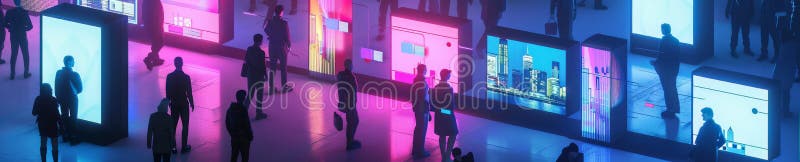 An Animated 3D Model of a Neon Real Estate Office with Agents ...