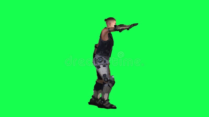 3D Animated Spy Soldier Jumping Down the Wall on Green Screen 3D People ...
