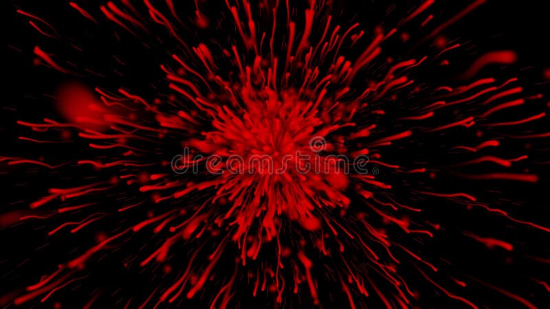 3d Red Color Circular Ball Shooting Flying Particles Background Stock ...