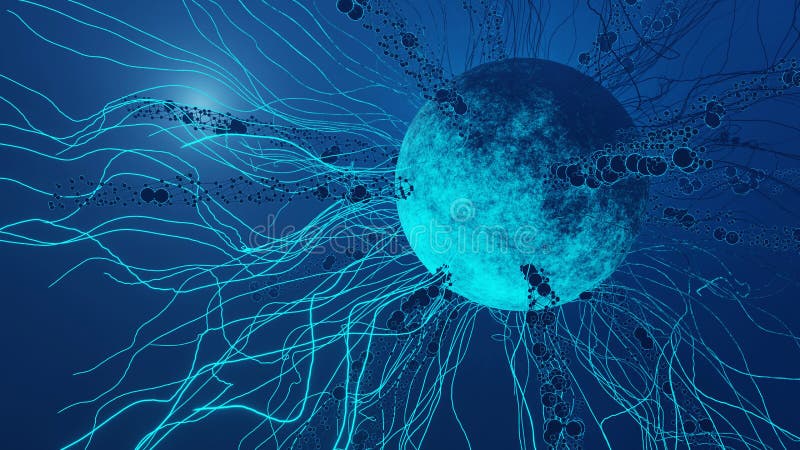 Animated 3d Rendering Dynamic Planet of Light Lines Background Stock ...