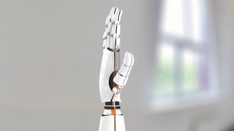 Animated 3D robot hand stock video. Video of metal, hand - 144152541