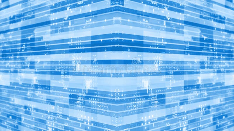 3D Royal Blue Striped Box Pattern Moving Technology Cyberspace ...