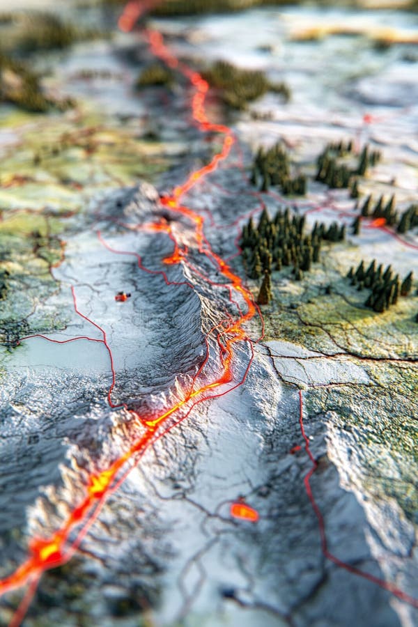 An Animated 3D Terrain Map Showcasing Active Disaster Response GIS ...