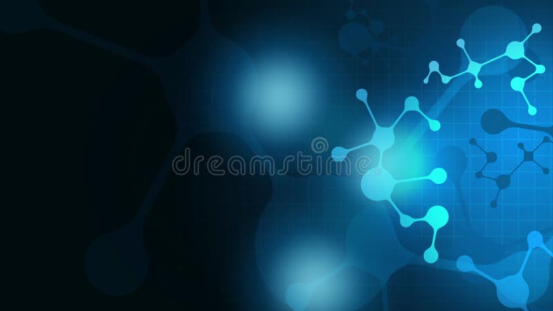 Animated Dark Blue Background on a Scientific Theme. Movement of ...