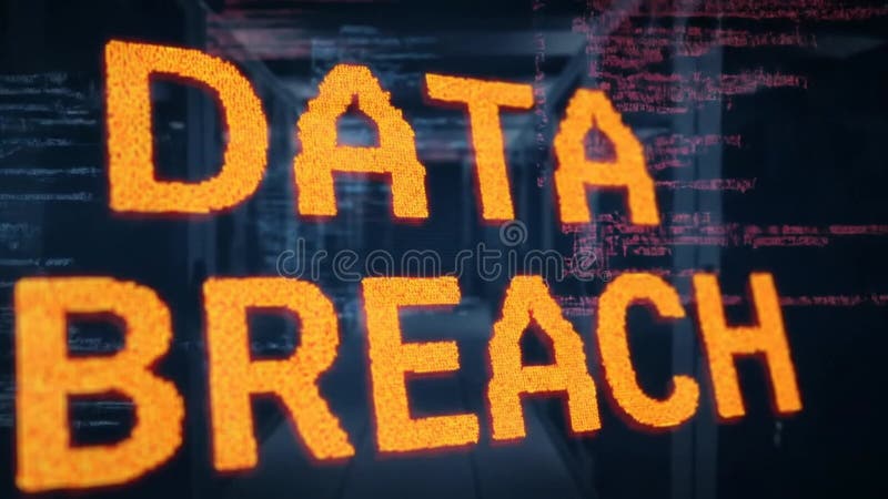 Animated Data Breach Alert on Server Racks Network Security ...