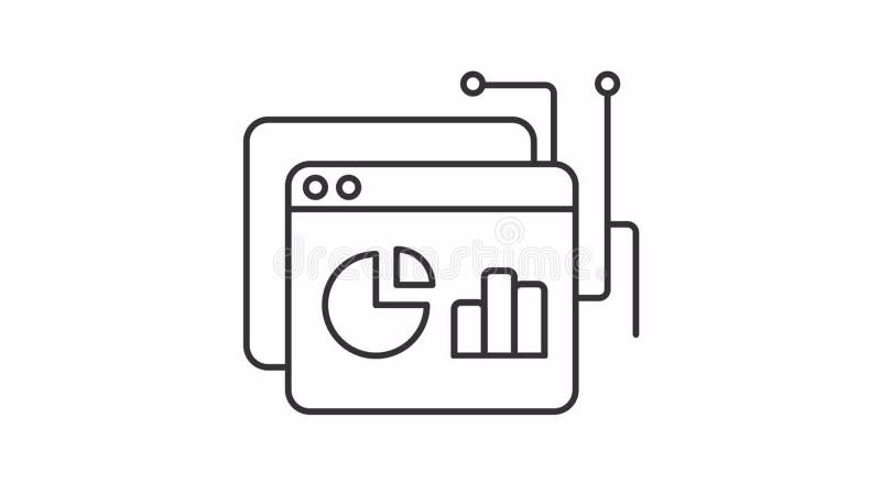 Animated Data Collection Linear Icon Stock Video - Video of outline ...