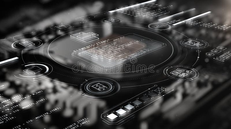 Animated Data Representations with a Microchip Background Stock Footage ...