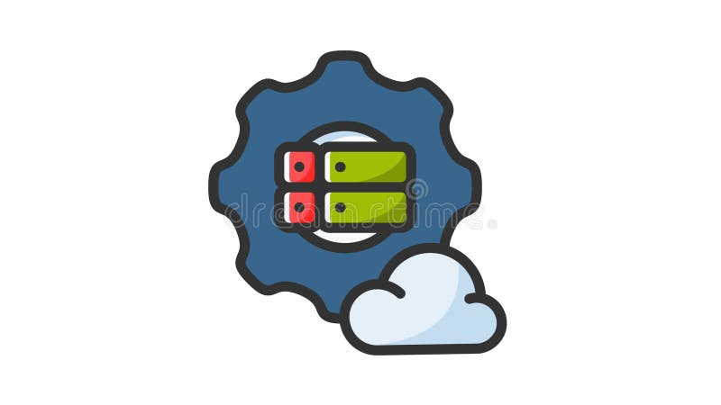 Animated Database Connection with Cloud, Gear and Server Stock Video ...