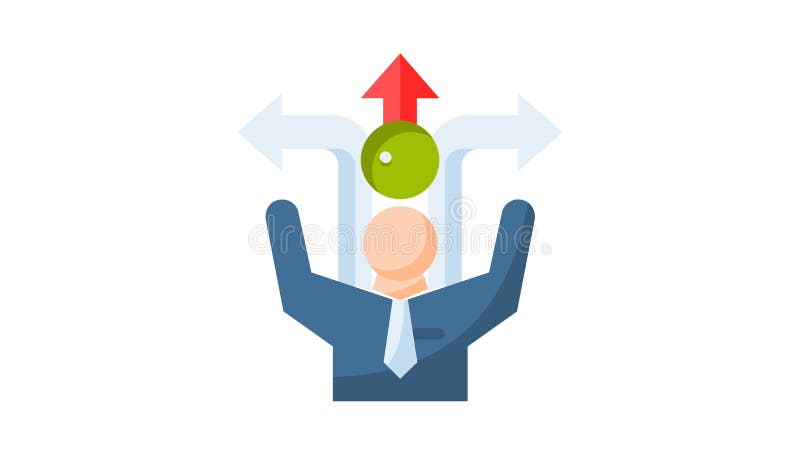 Animated Decision Making with Person, Checklist and Arrows Pointing Up ...