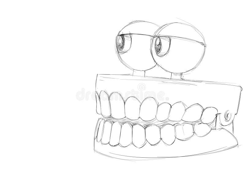 Animated Denture with Antique Base Stock Illustration - Illustration of ...