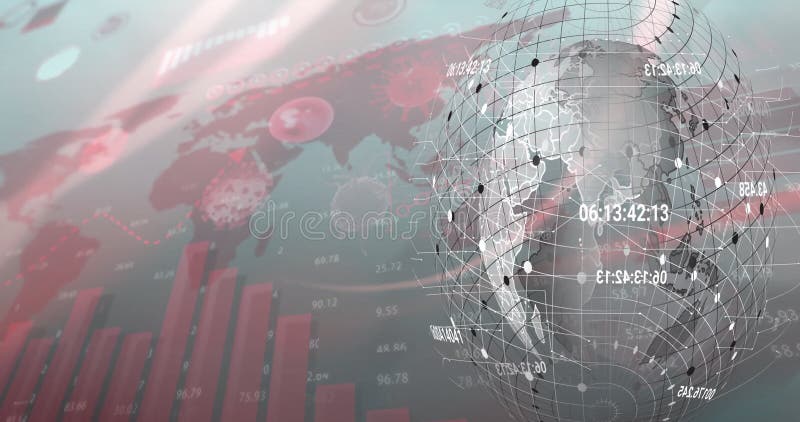 Animated Digital Globe with Data Points and Bar Graphs in School Setting Stock Footage - Video ...
