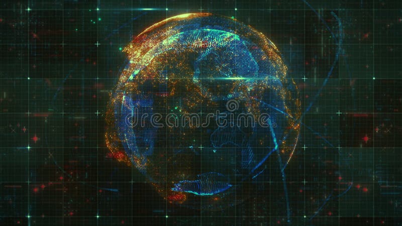 Digital Globe with Binary Code and HUD Animation Stock Video - Video of holographic, tech: 317026921