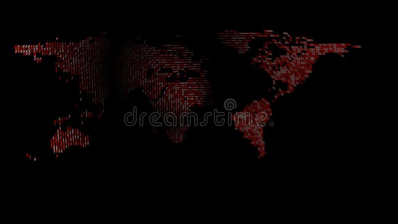 A Digital Map Visualization Showcasing Animated Red Pixels Against a ...