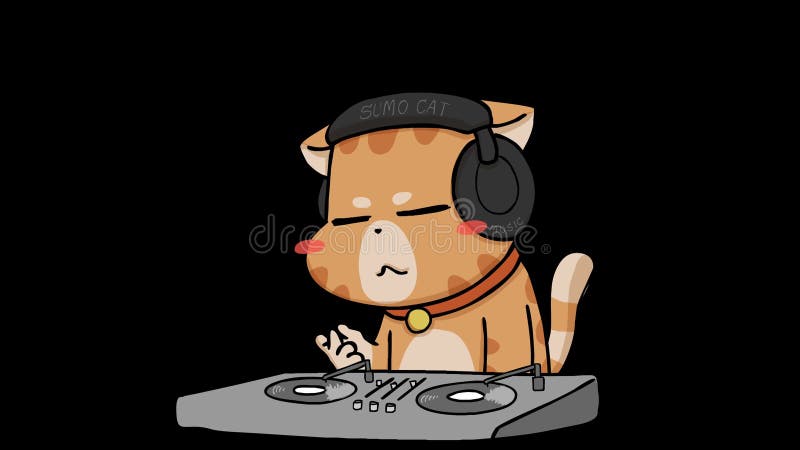 Animated DJ Cat Grooving - Transparent Background Stock Footage - Video ...