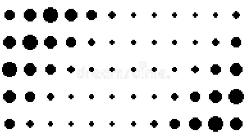 Animated Dotted Halftone Background. Horizontal Dots Pattern in Pixel ...