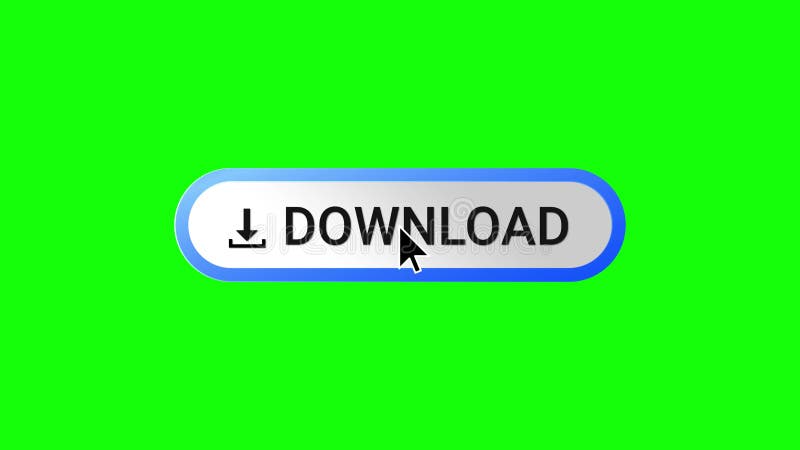Animated Download Button with Cursor on Green Background Stock Video ...