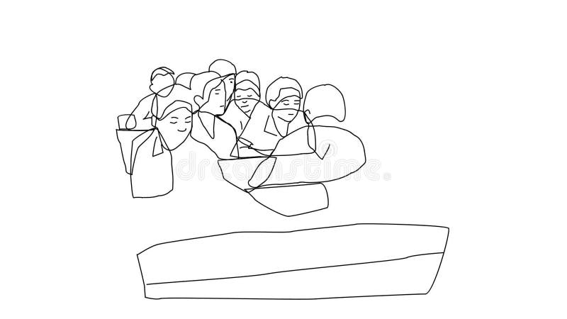 Animated Drawing of Students Sitting Together Reading Working in Class ...