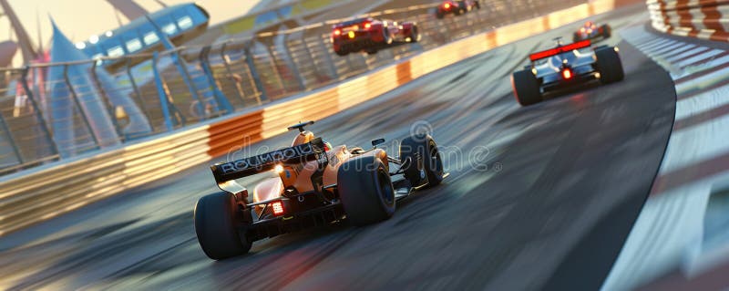 Animated Drivers Navigating Sharp Turns on a Racetrack Stock ...