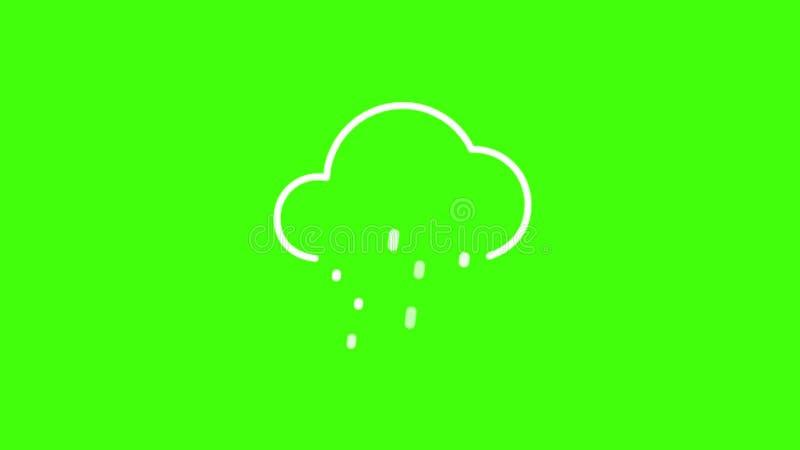 Animated Drops of Rain from Cloud on Green Background Stock Video ...