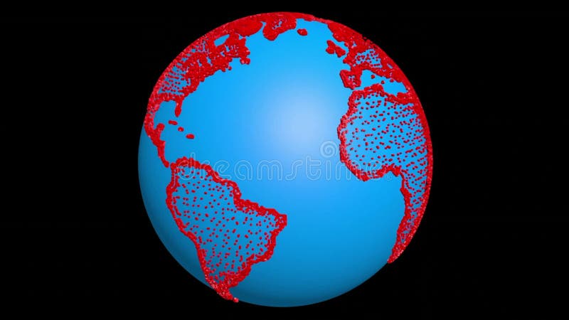 Animated Earth with the Dots Texture. Stock Footage - Video of matrix ...