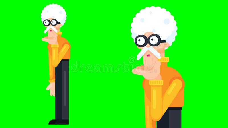 Animated Elderly Man with a Surprised Reaction. Stock Video - Video of ...