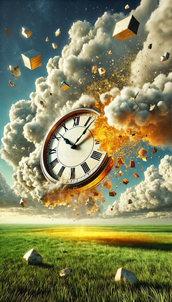 Animated Exploding Clock Time Concept Stock Illustration - Illustration ...