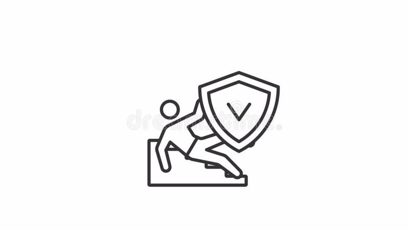 Animated Fall Prevention Linear Icon Stock Video - Video of loop ...