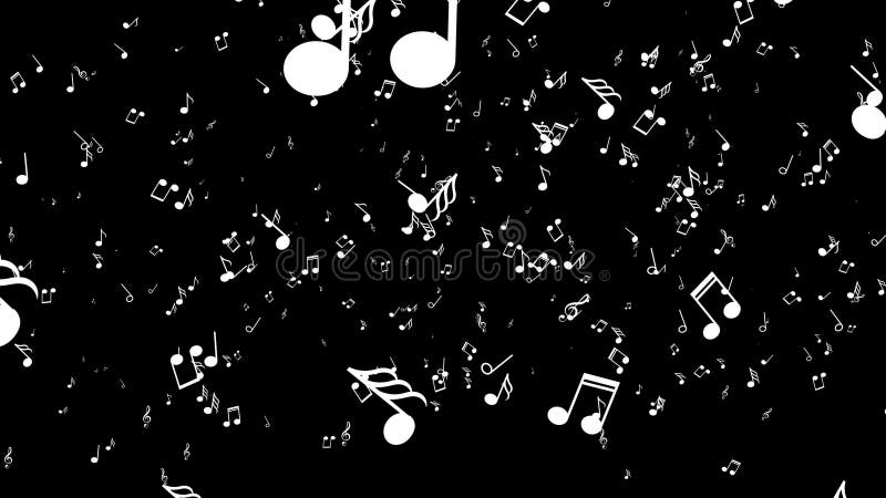 Animated Falling 3d Music Notes. Black Background Stock Footage - Video ...