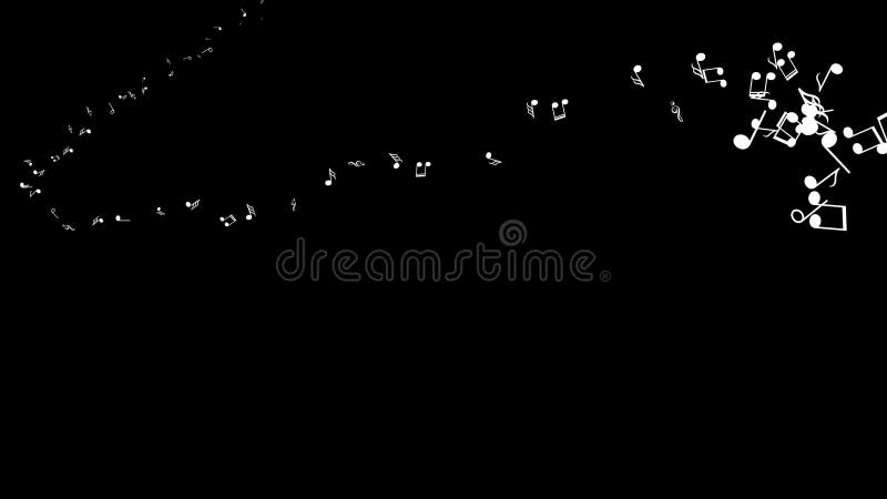 Animated Falling 3d Music Notes. Black Background Stock Footage - Video ...