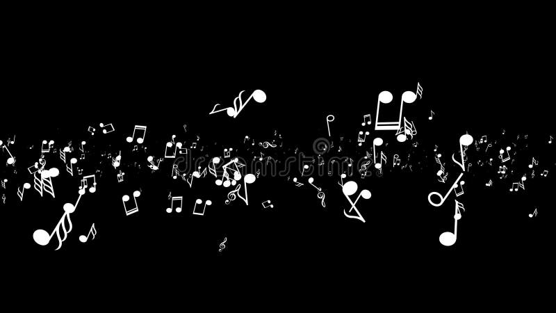 Animated Falling 3d Music Notes. Black Background Stock Video - Video ...
