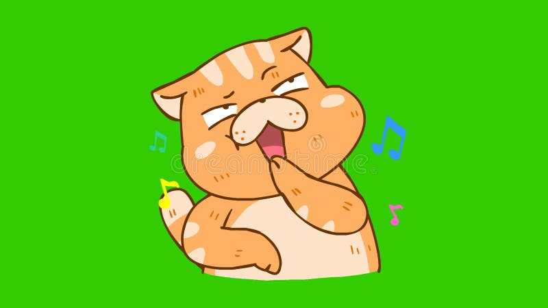 Animated Fat Cat Dancing with Green Screen Stock Footage - Video of ...