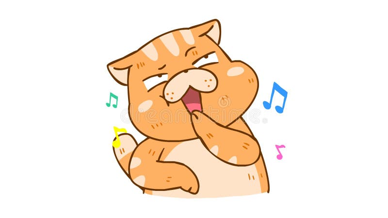 Animated Fat Cat Dancing with White Background Stock Footage - Video of ...