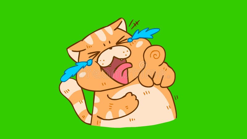Animated Fat Cat Pointing and Laughing on Green Screen Stock Footage ...