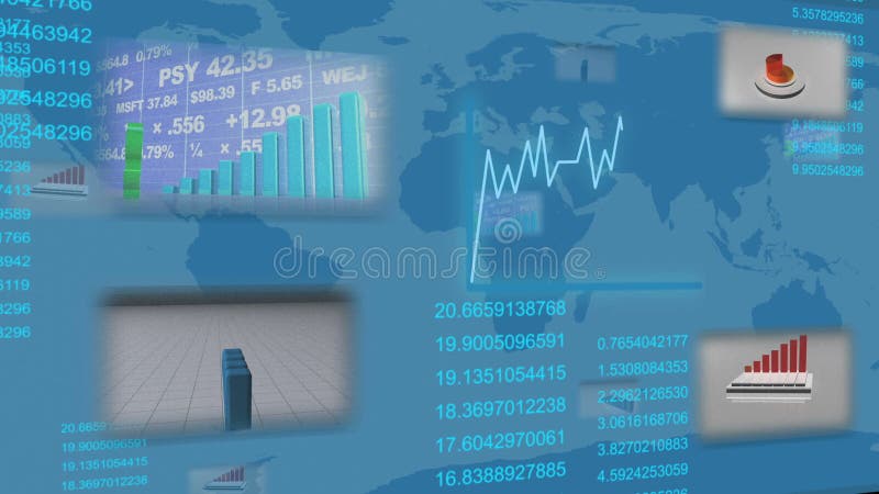 Animation about Statistics and Global Connectivity Stock Footage ...
