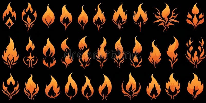 Animated Fire Flames Set stock vector. Illustration of animation ...