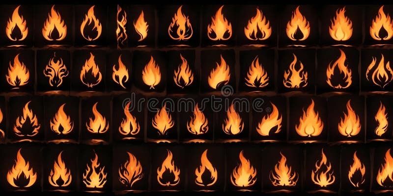 Animated Fire Flames Set stock vector. Illustration of vector - 324773325