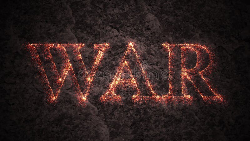Animated Text War Made of Particles on a Dark Background Stock Video ...