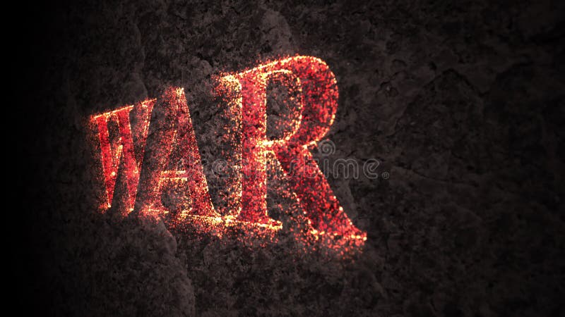 Animated Text War Made of Particles on a Dark Background Stock Footage ...