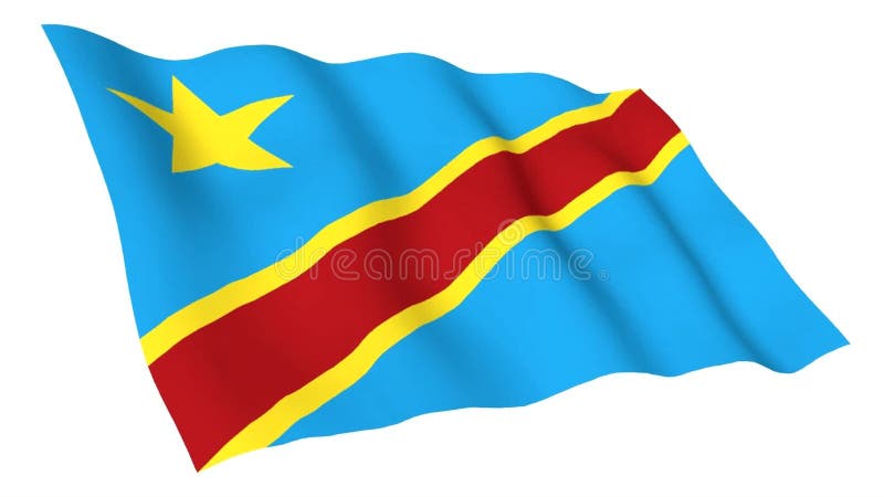 Democratic Republic of the Congo Flag Seamless Loop. 3D Animation Stock ...