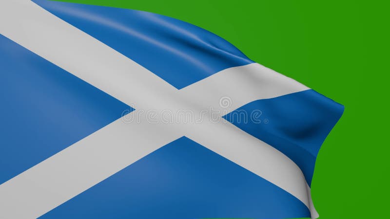 Animated Flag of Scotland. Scottish Flag Waving in the Wind. Stock ...