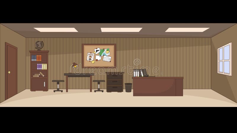 Animated Flat Design Office Reveal - Workspace Elements Appearing Stock ...