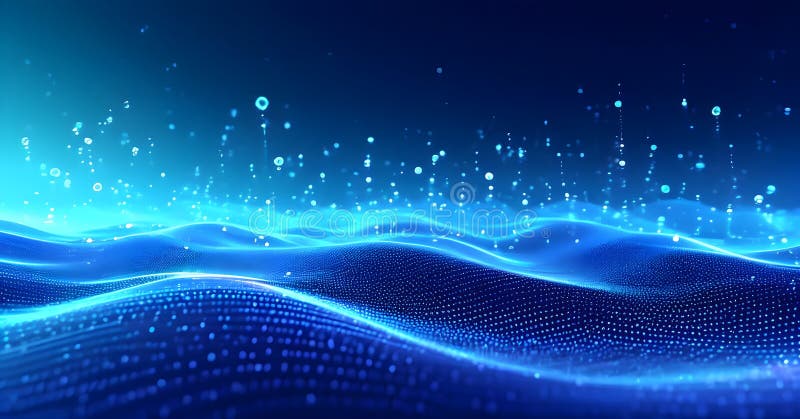 Animated Floating Particles in a Smooth, Slow Wave Pattern, Evoking a ...