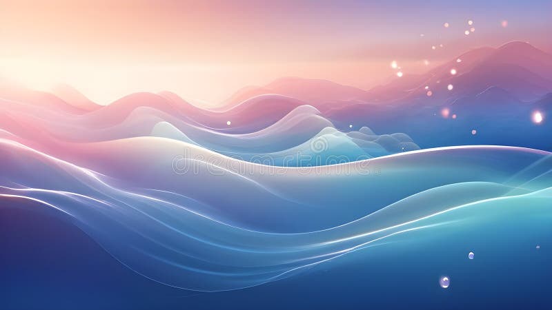 Animated Floating Particles in a Smooth, Slow Wave Pattern, Evoking a ...