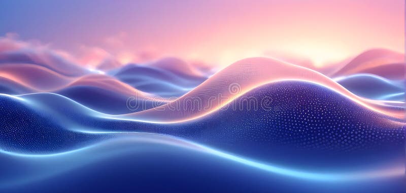 Animated Floating Particles in a Smooth, Slow Wave Pattern, Evoking a ...