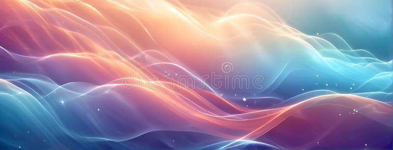 Animated Floating Particles in a Smooth, Slow Wave Pattern, Evoking a ...