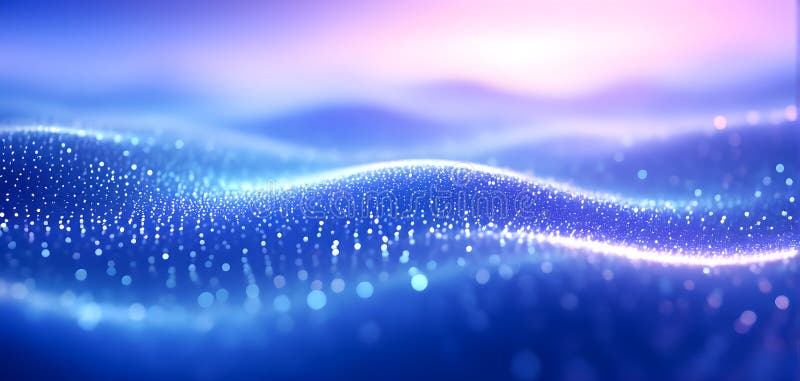 Animated Floating Particles in a Smooth, Slow Wave Pattern, Evoking a ...