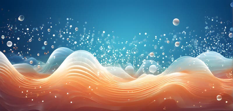 Animated Floating Particles in a Smooth, Slow Wave Pattern, Evoking a ...