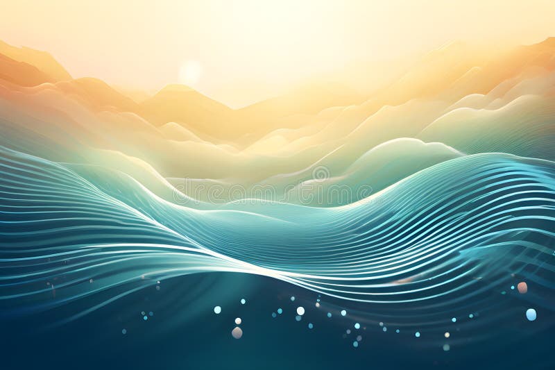 Animated Floating Particles in a Smooth, Slow Wave Pattern, Evoking a ...